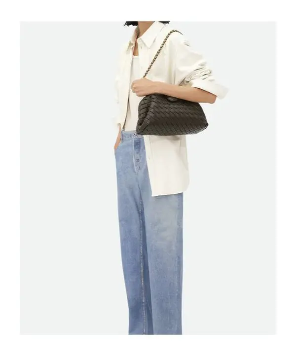 Bottega Veneta Teen Lauren 1980 With Chain Bag - Khaki
