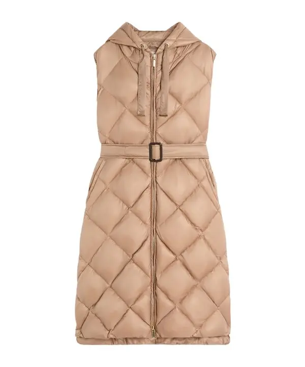 Max Mara Gilet With Hood And Belt