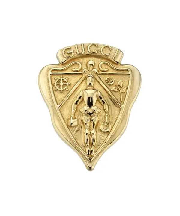 Gucci Crest Brooch - Golden
