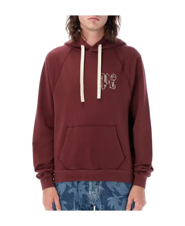 Palm Angels Pa Monogram Embroidered Drawstring Hoodie