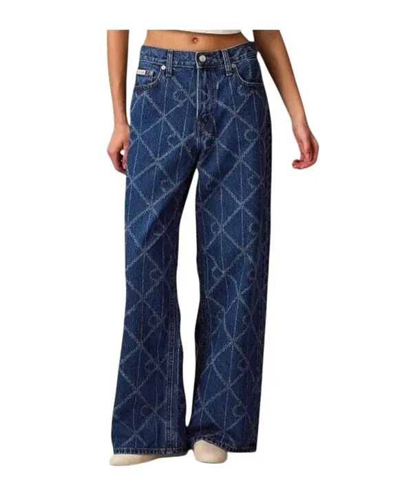 Calvin Klein Belt Loop Monogram Jeans - Blue