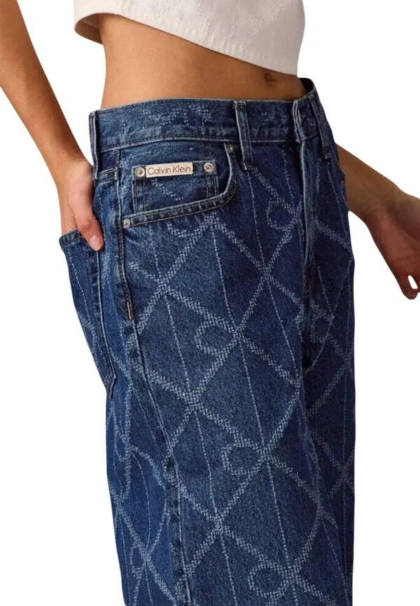 Calvin Klein Belt Loop Monogram Jeans - Blue