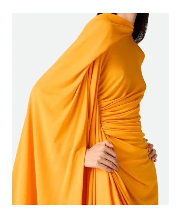 Bottega Veneta Viscose Jersey Draped Dress - Orange