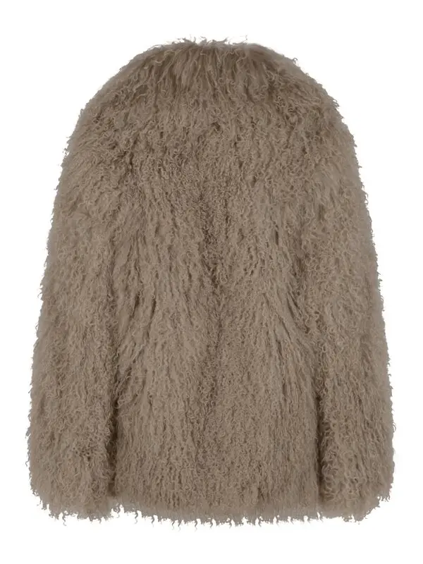 YVES SALOMON Textured Faux Fur Coat