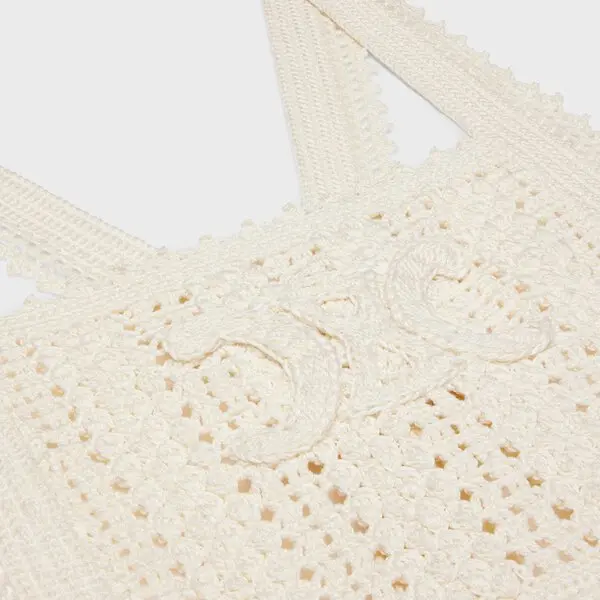 Celine Triomphe Crocheted Cotton Mini Dress