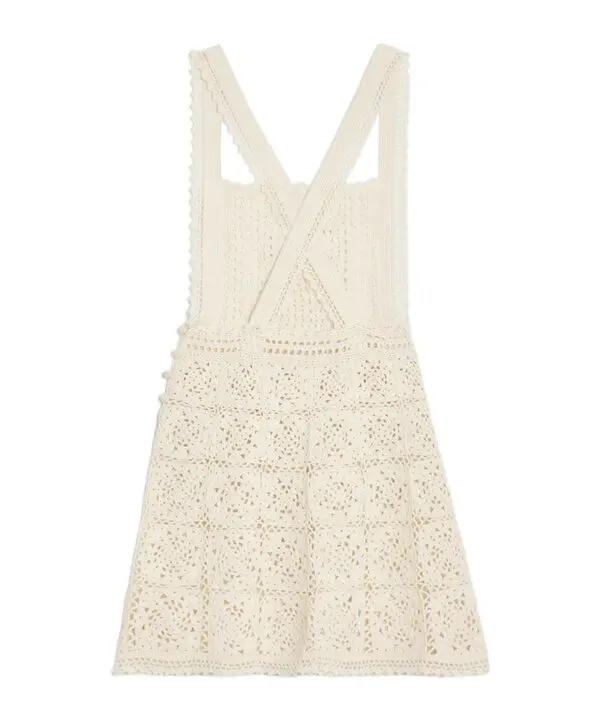 Celine Triomphe Crocheted Cotton Mini Dress