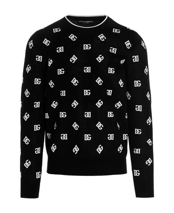 Dolce & Gabbana Dg Intarsia Knit Crewneck Sweater