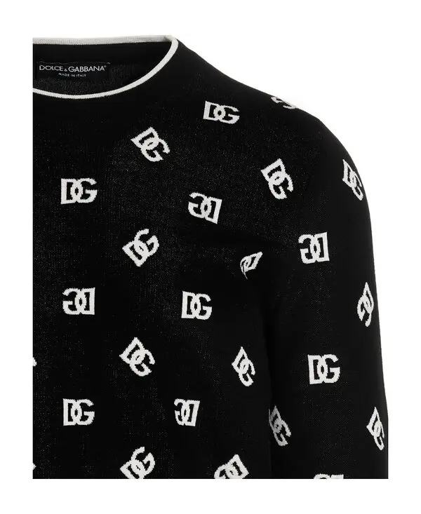 Dolce & Gabbana Dg Intarsia Knit Crewneck Sweater