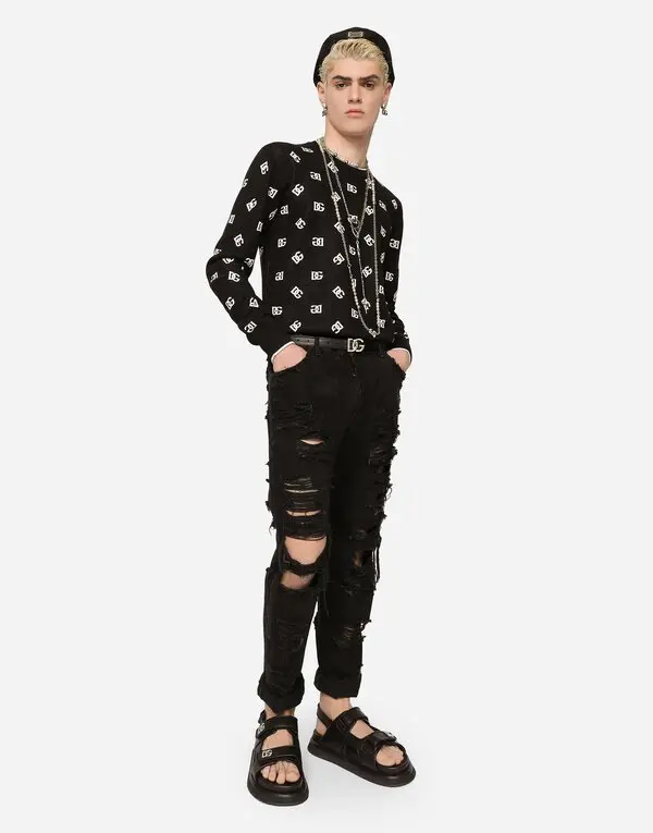 Dolce & Gabbana Dg Intarsia Knit Crewneck Sweater