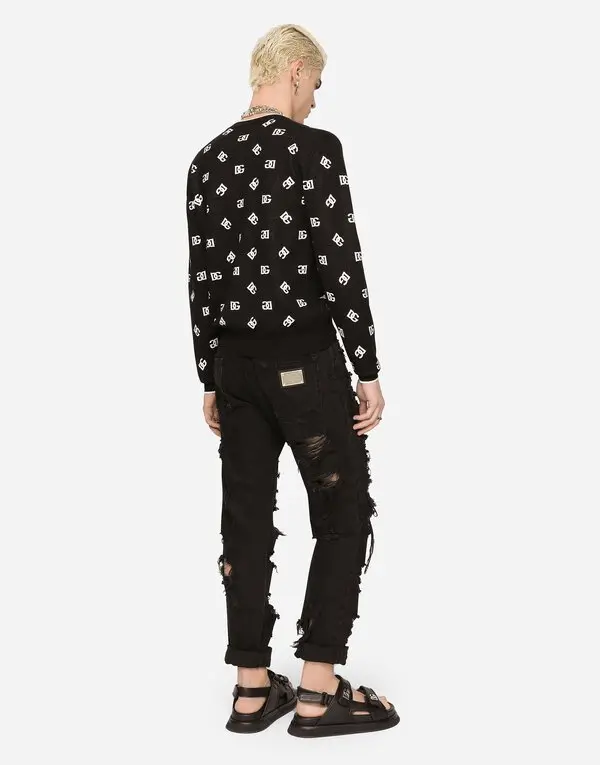 Dolce & Gabbana Dg Intarsia Knit Crewneck Sweater