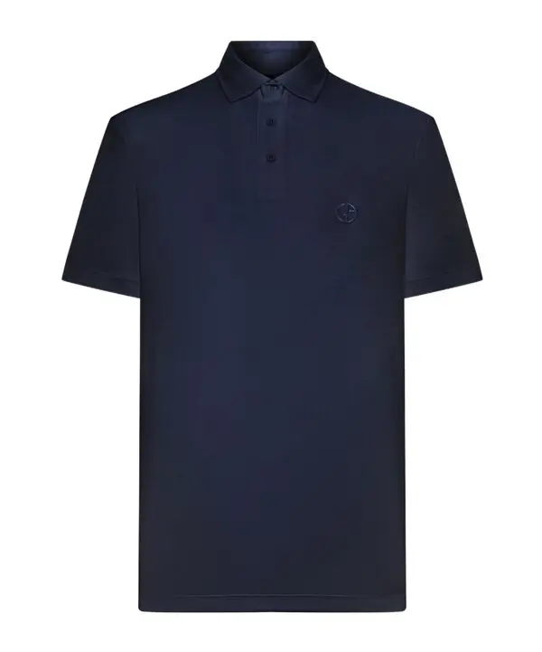 Giorgio Armani Lapel Polo Shirt - Black