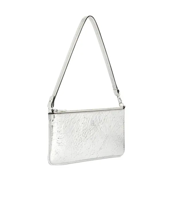 COURREGES Zipped Top Handle Shoulder Bag - Silver