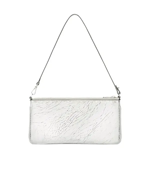 COURREGES Zipped Top Handle Shoulder Bag - Silver