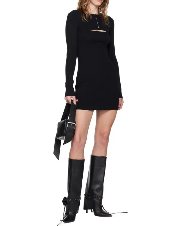 Alexander Wang Ribbed Knit Cut-out Mini Dress