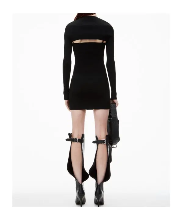 Alexander Wang Ribbed Knit Cut-out Mini Dress