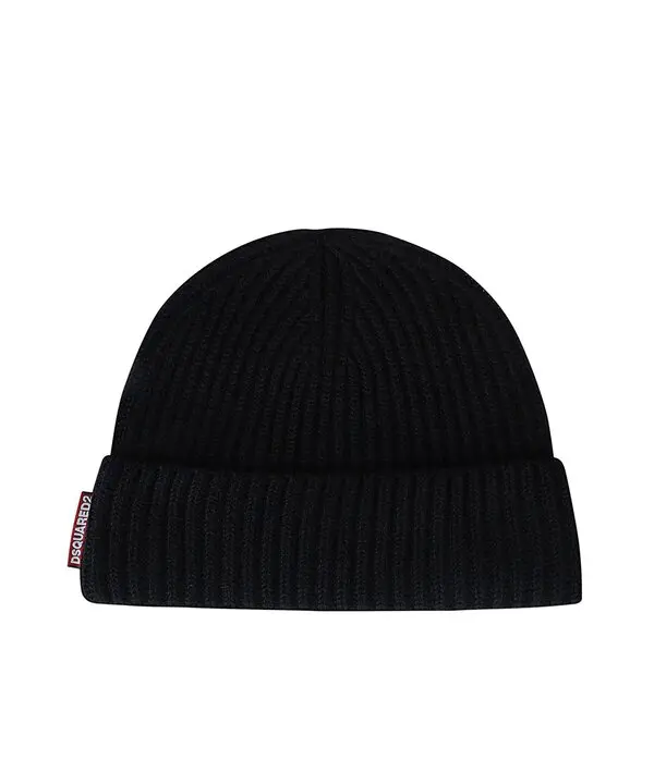Dsquared2 Ribbed Beanie And Scarf Set - Black