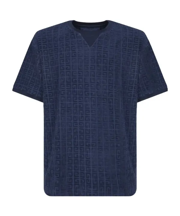 Givenchy 4g Motif Towelling T-shirt - Navy Blue