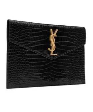 Saint Laurent Uptown Logo Clutch Bag - Black