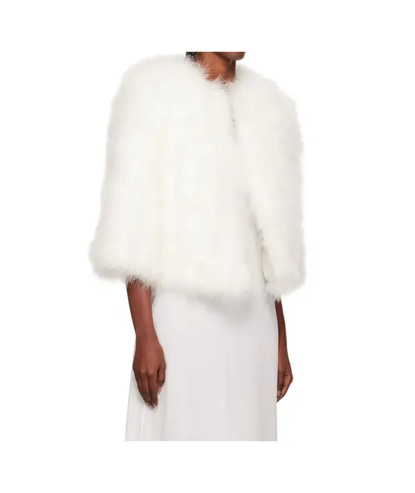 YVES SALOMON Feather Jacket - White