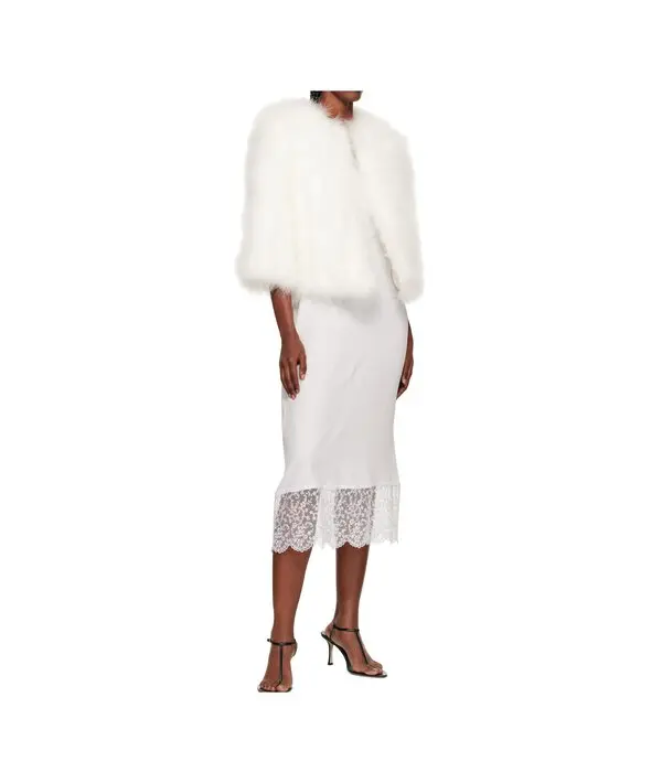YVES SALOMON Feather Jacket - White