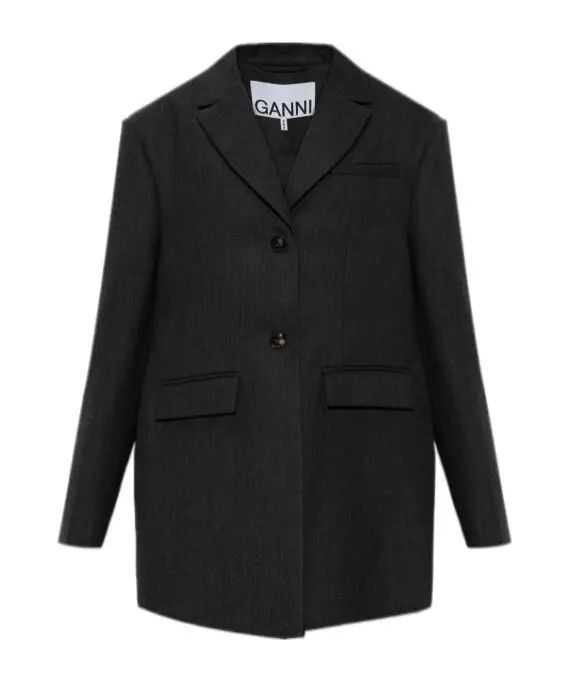 GANNI Wool Suiting Blazer