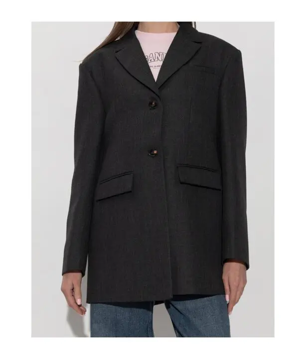 GANNI Wool Suiting Blazer