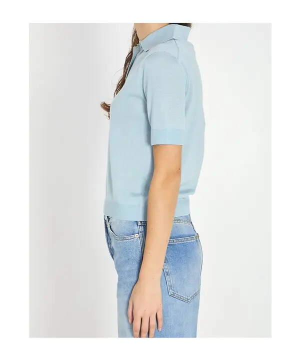 Gucci Regular Fit Short-sleeved Polo Shirt With Logo - Light Blue