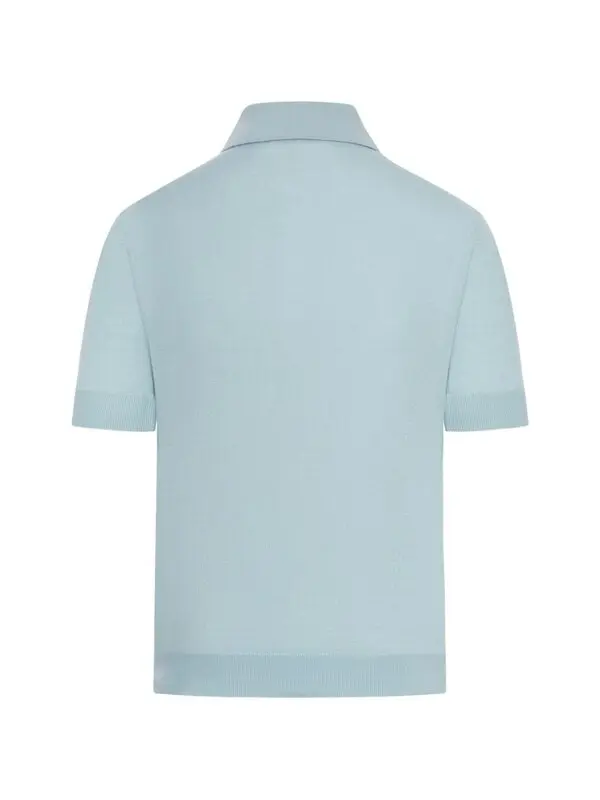 Gucci Regular Fit Short-sleeved Polo Shirt With Logo - Light Blue