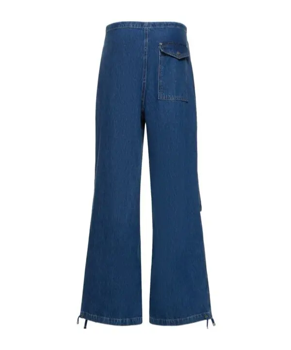 DION LEE Wide-leg Denim Trousers With Elastic Waist