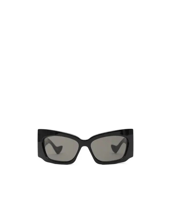 Gucci Interlocking G Geometric Frame Sunglasses - Black