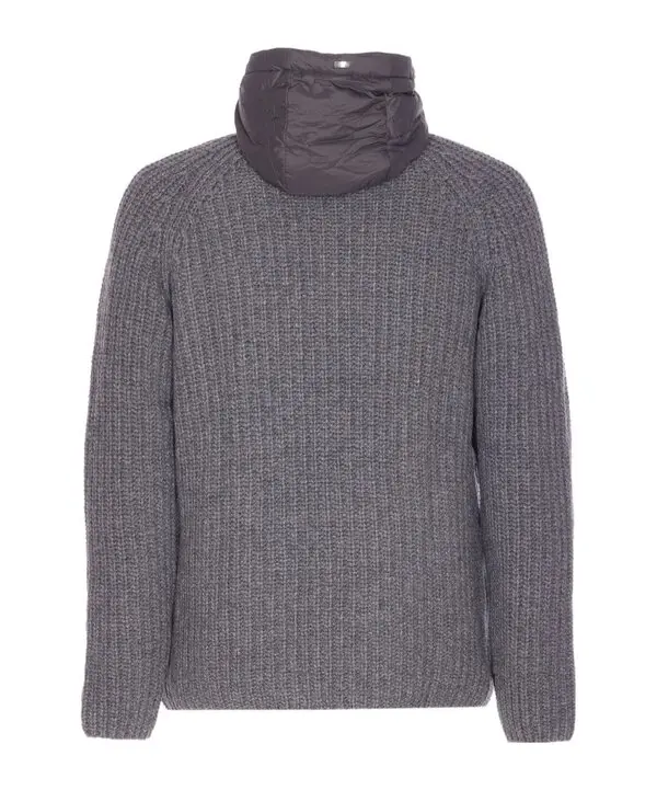 Herno Hooded Knitted Button-up Cardigan