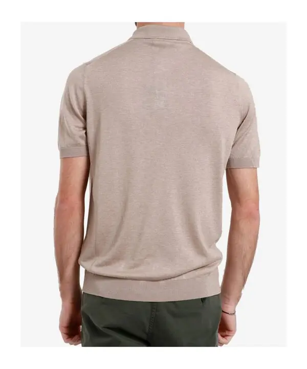 GRAN SASSO Short Sleeved Knitted Polo Shirt - Nude