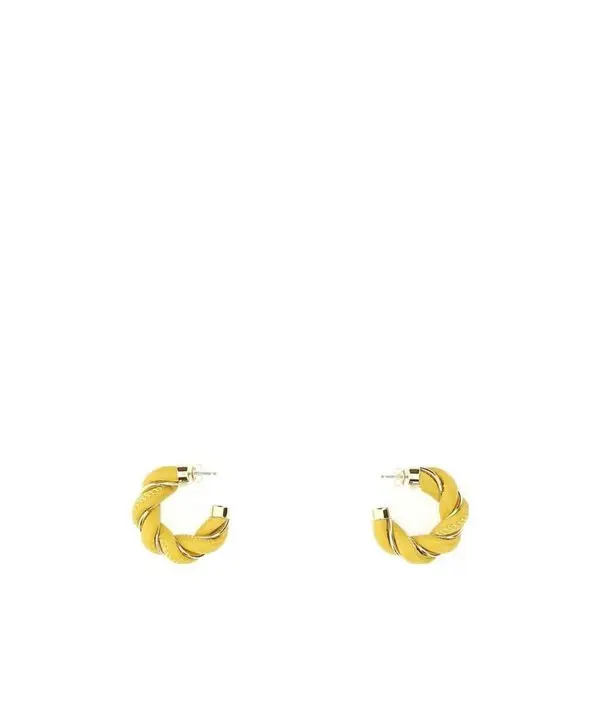 Bottega Veneta Interwoven Hoop Earrings - White