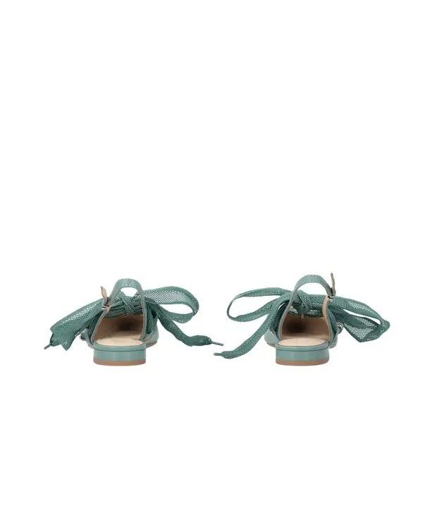 Pinko Bow Pointed Toe Slingback Pumps - Green