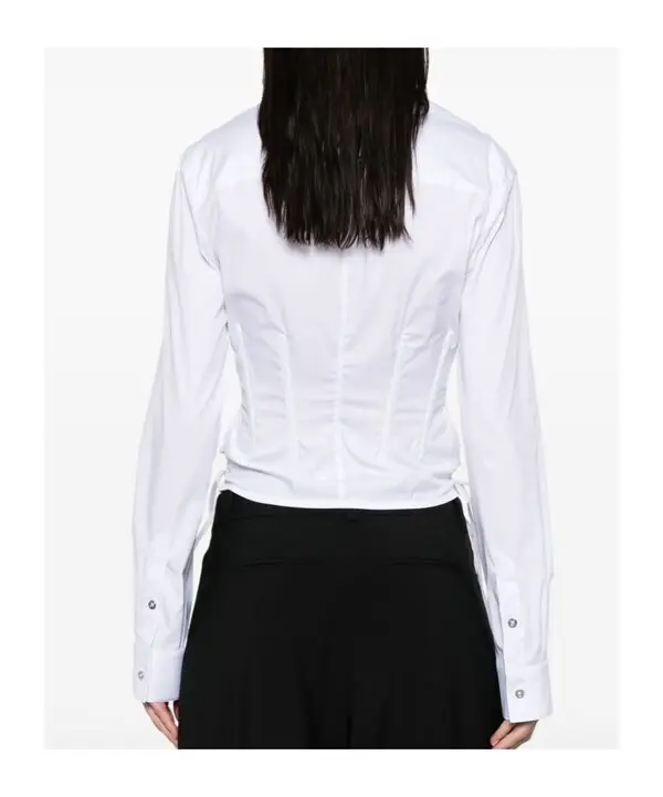 MUGLER Zip-up Front Tie Shirt