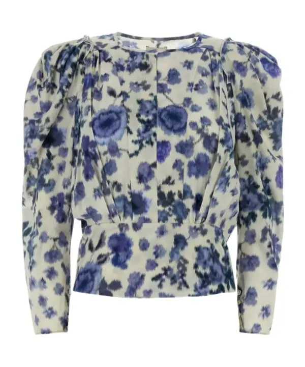 Isabel Marant Étoile Zarga Printed Floral Long Sleeve Top - Blue