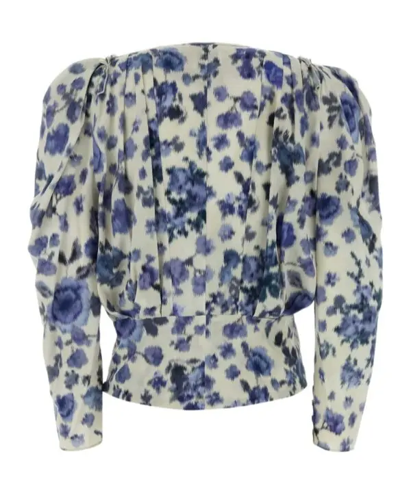 Isabel Marant Étoile Zarga Printed Floral Long Sleeve Top - Blue