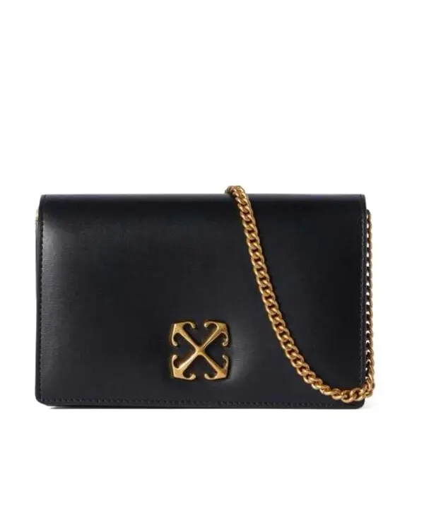 Off-White Arrows-motif Foldover Top Shoulder Bag - Black