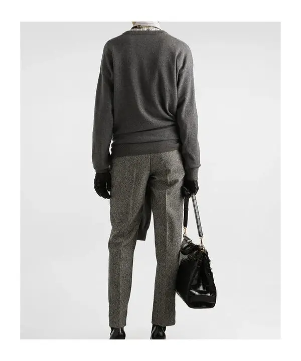 Dolce & Gabbana V-neck Tie Detailed Pullover - Grey