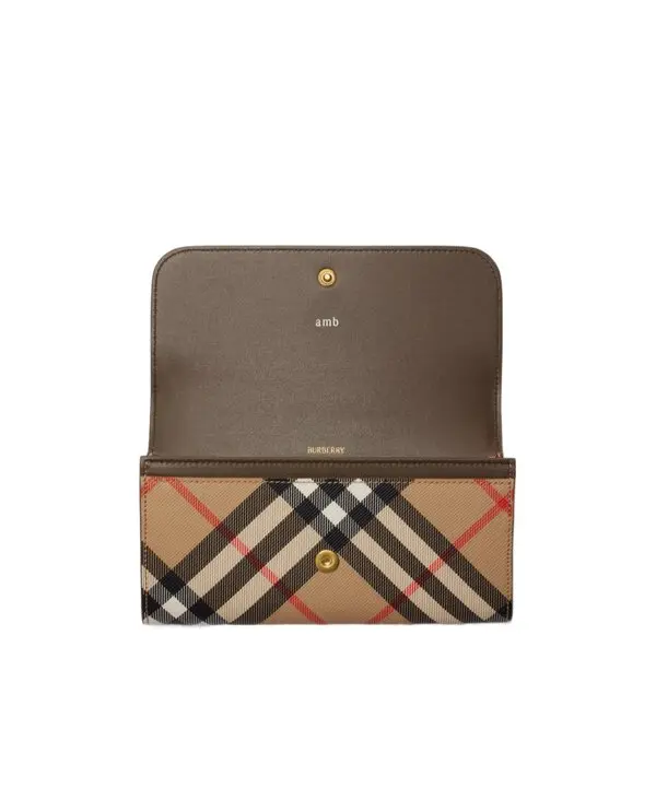 Burberry Checked Foldover-top Wallet