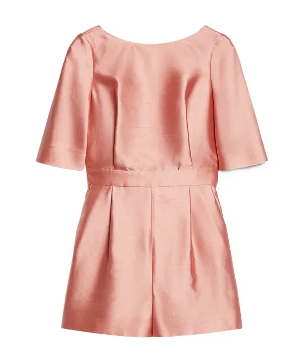 Max Mara Boat Neck Open-back Playsuit - Pink