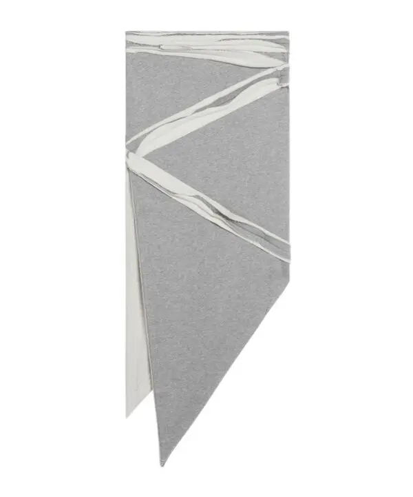 Attico Logo Printed Asymmetric Layered Skirt - Grey