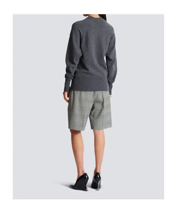 Balmain Buttoned Crewneck Cardigan - Grey
