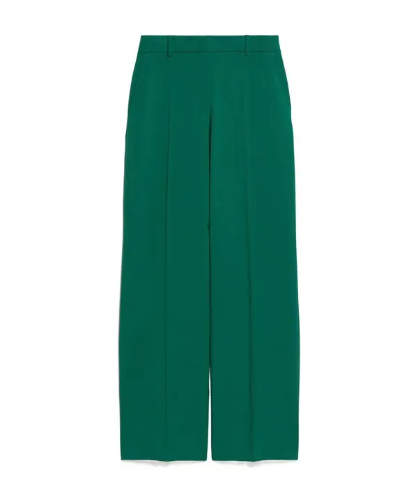 Max Mara Pleated Straight Leg Trousers - Green