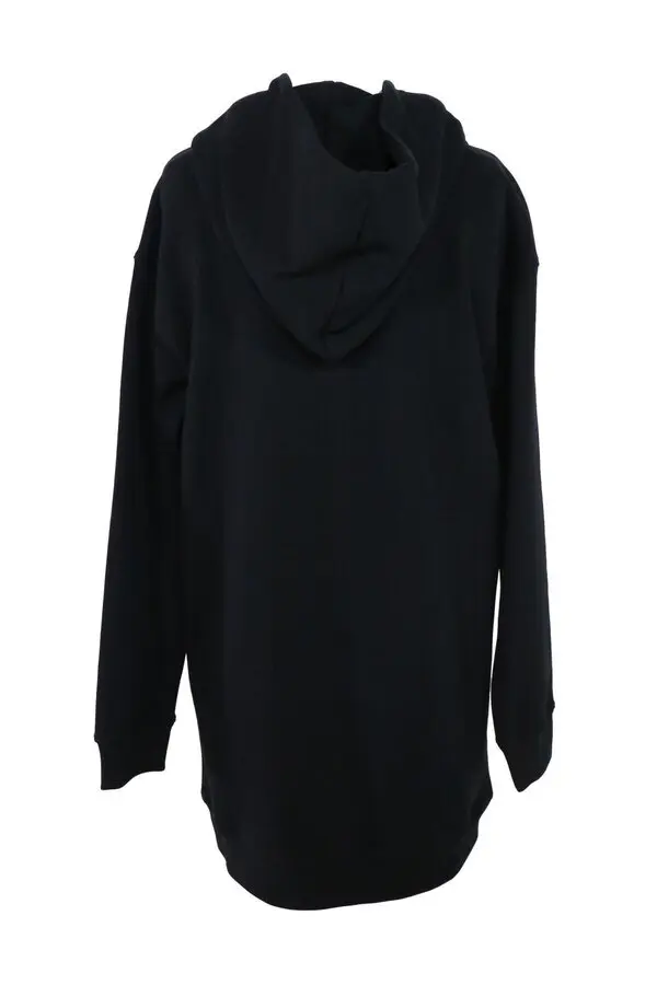 Moschino Safety Pin Embellished Logo Hoodie Dress