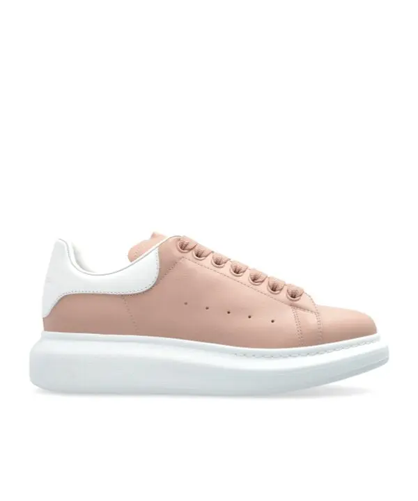 Alexander McQueen Oversized Lace-up Sneakers With Contrast Heel Trim - Pink