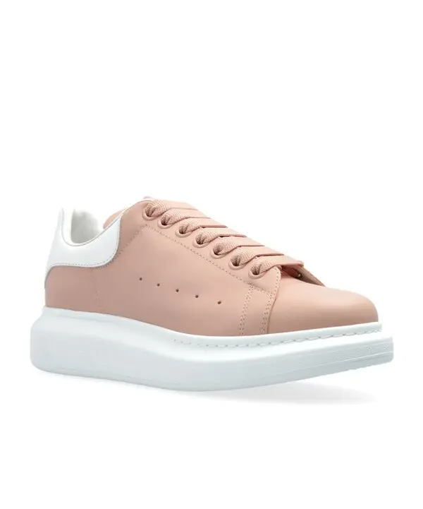 Alexander McQueen Oversized Lace-up Sneakers With Contrast Heel Trim - Pink