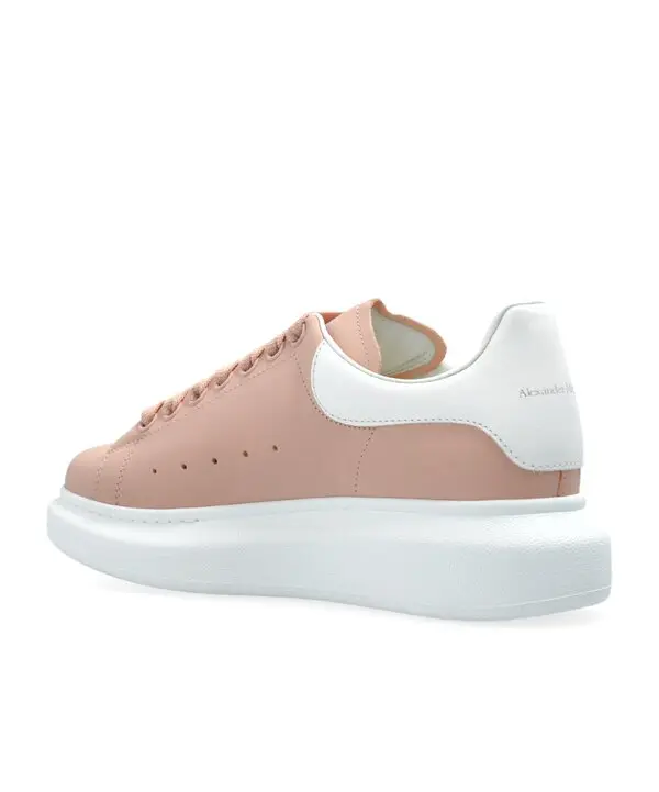 Alexander McQueen Oversized Lace-up Sneakers With Contrast Heel Trim - Pink