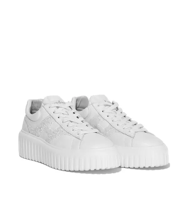 Hogan H-stripe Platform Lace-up Sneakers