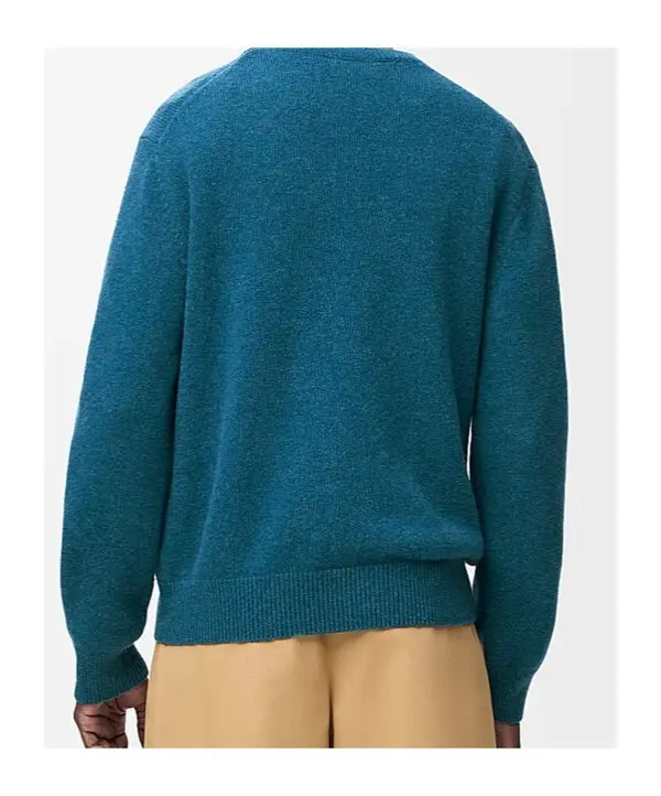 Loewe Crewneck Jumper With Puzzle Embroidery - Dark Green